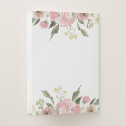 Elegant Blush Pink Floral Custom Wedding Planner Pocket Folder | Zazzle