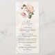 Elegant Blush Pink Floral Menu | Zazzle