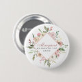 Elegant Blush Pink Floral Mother of the Bride Button | Zazzle