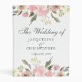 Elegant Blush Pink Floral Personalized Wedding Mini Binder | Zazzle