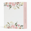 Elegant Blush Pink Floral Personalized Wedding Mini Binder | Zazzle