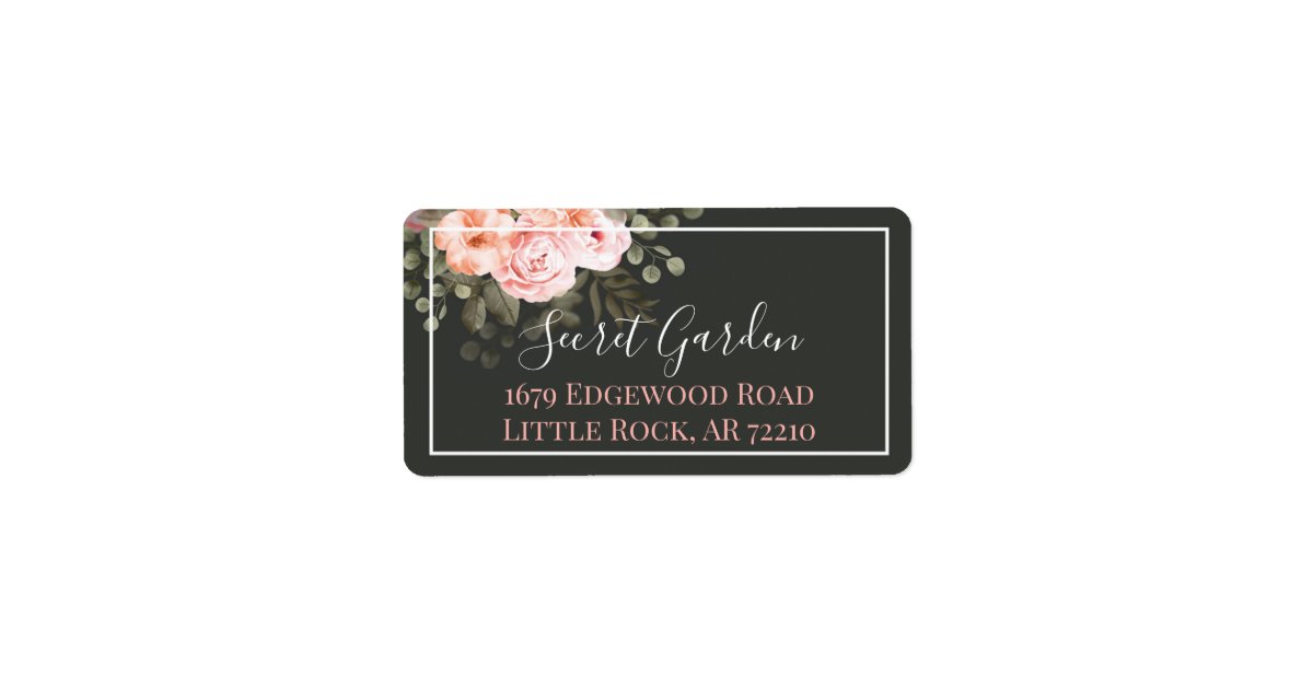 Elegant Blush Pink Floral Roses Modern Address Label | Zazzle