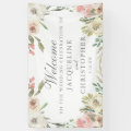 Elegant Blush Pink Floral Spring Wedding Welcome Banner | Zazzle