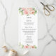 Elegant Blush Pink Floral Wedding Menu | Zazzle