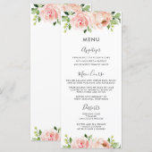 Elegant Blush Pink Floral Wedding Menu | Zazzle