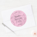 Elegant Blush Pink Lotion Jar Round Product Label | Zazzle