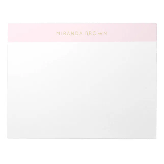 Elegant Blush Pink Minimalist Chic 11x8.5 Notepad | Zazzle