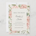 Elegant Blush Pink Rose Save the Date Wedding Invi Invitation | Zazzle