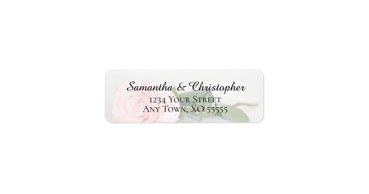 Elegant Blush Pink Rose Wedding Return Address Label | Zazzle
