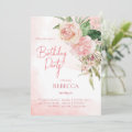 Elegant blush pink roses birthday party invitation | Zazzle