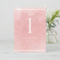 Elegant Blush Pink Watercolor Table Number | Zazzle