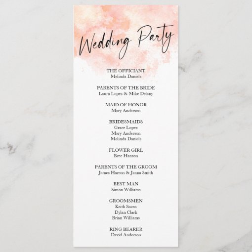 Elegant Blush Pink Wedding Program | Zazzle