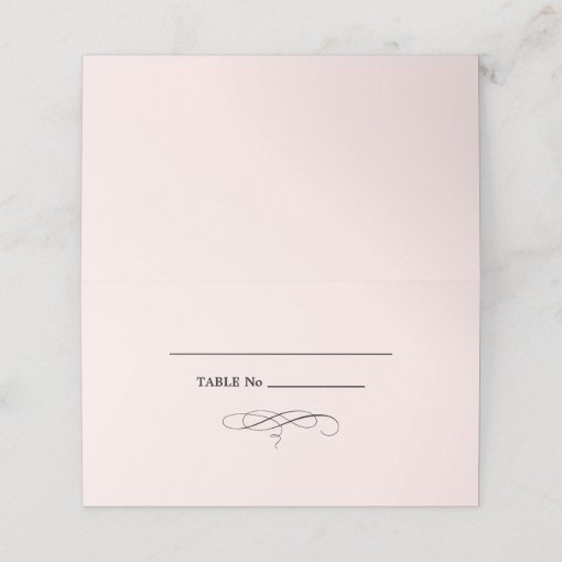 Elegant Blush Pink Wedding Table Place Cards | Zazzle