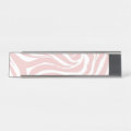 Elegant Blush Pink Zebra White Animal Print Desk Name Plate | Zazzle