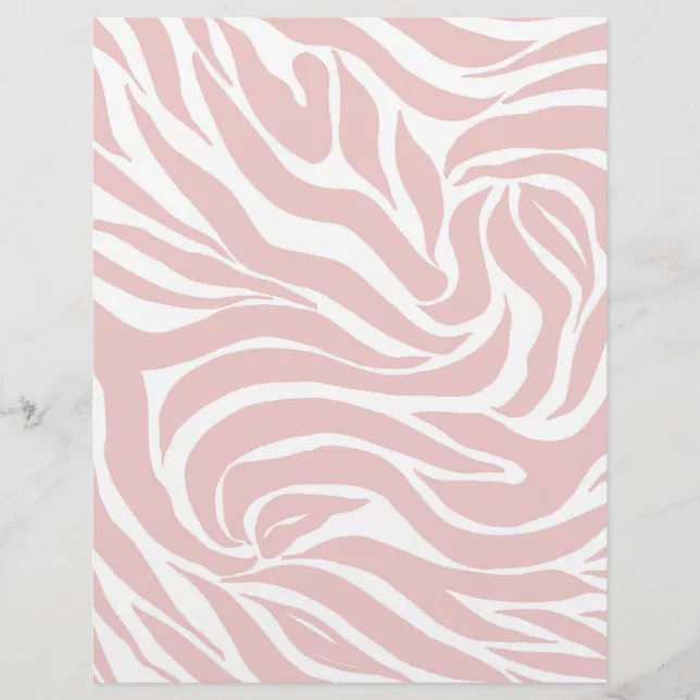 Elegant Blush Pink Zebra White Animal Print Letterhead | Zazzle