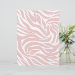Elegant Blush Pink Zebra White Animal Print Letterhead | Zazzle