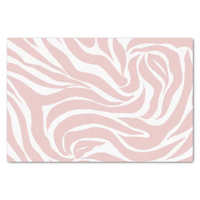 Elegant Blush Pink Zebra White Animal Print Tissue Paper | Zazzle
