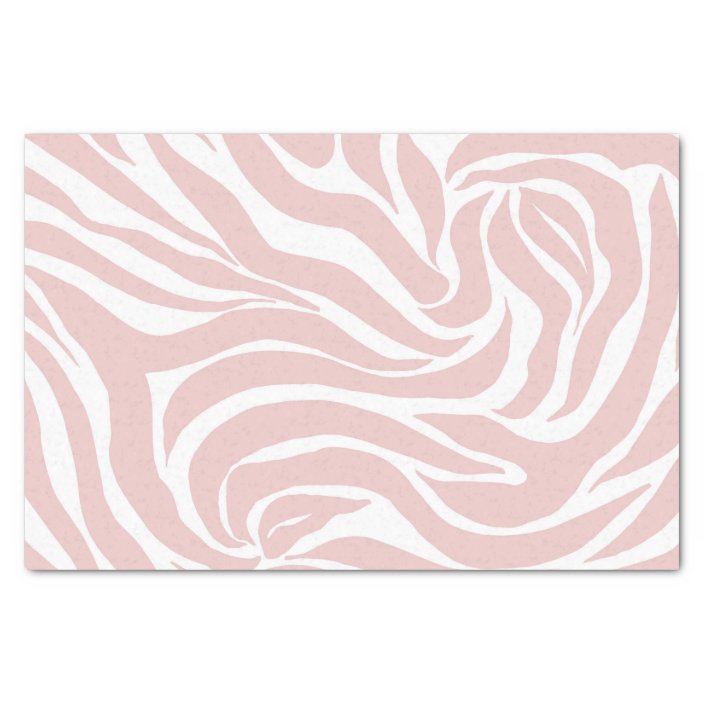 Elegant Blush Pink Zebra White Animal Print Tissue Paper | Zazzle.com