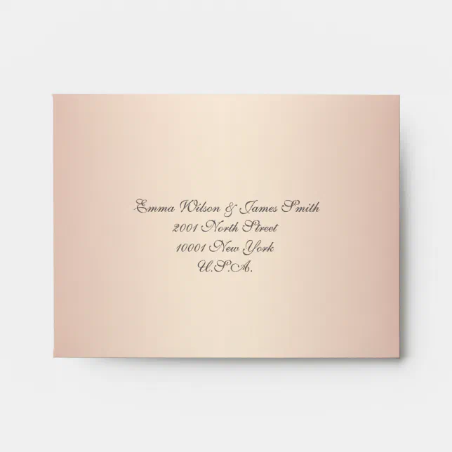 Elegant Blush Wedding RSVP Envelopes A2 | Zazzle