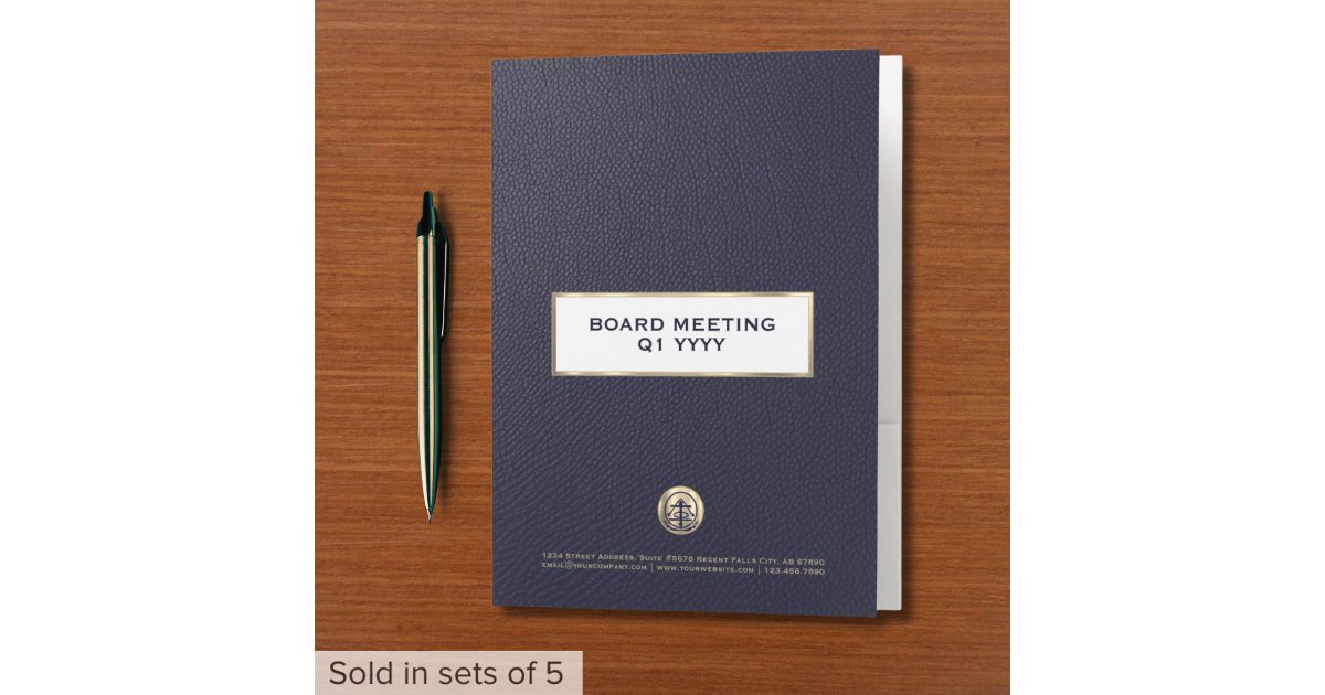 Elegant Board Meeting Folder | Zazzle