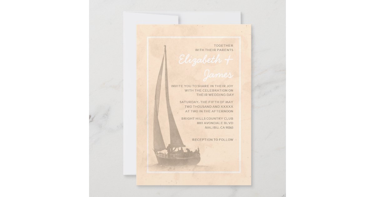 Elegant Boats Wedding Invitations | Zazzle