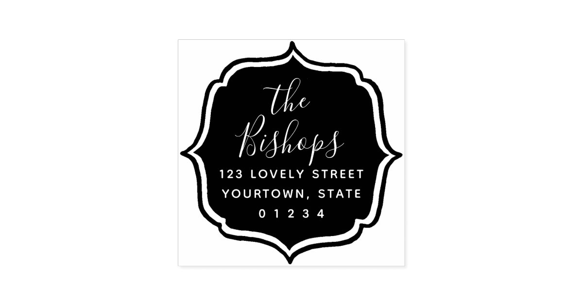 Elegant Bohemian Calligraphy Return Address Self-inking Stamp | Zazzle