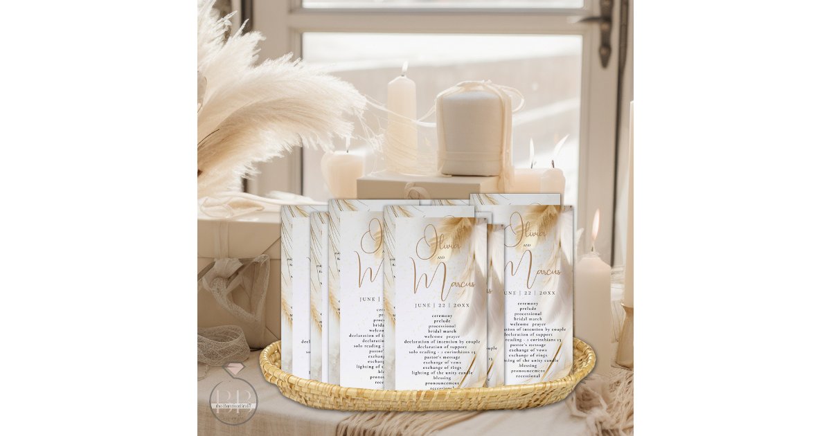 Elegant Bohemian Gold Pampas | Zazzle