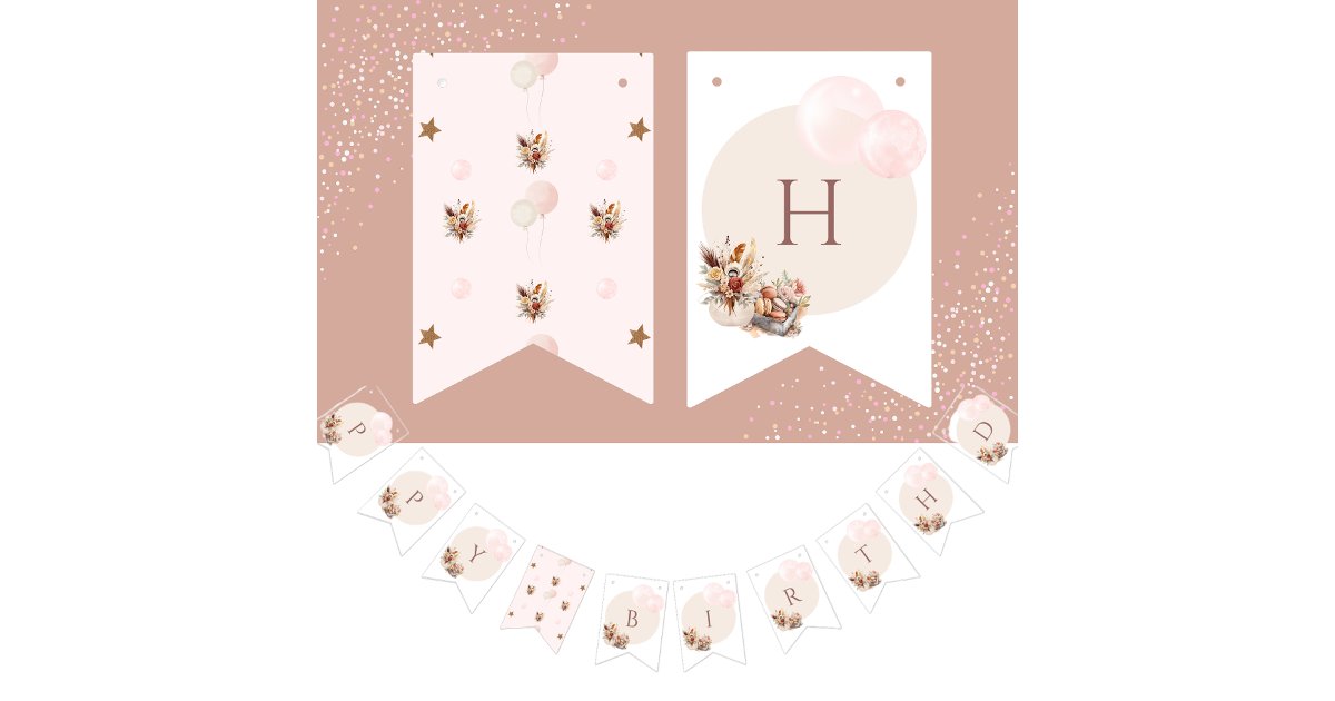 Elegant Bohemian Pastel Pattern Bunting Flags | Zazzle