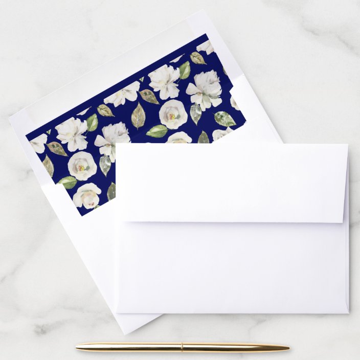 Elegant Boho Antique White Floral Wedding Envelope Liner | Zazzle.com