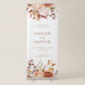 Elegant Boho Autumn Floral Wedding Welcome Retractable Banner | Zazzle