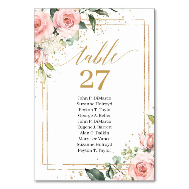 Elegant boho blush pink Quinceañera table numbers | Zazzle