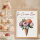 Elegant Boho Bridal Shower Ice Cream Bar Poster | Zazzle