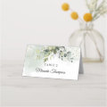 Elegant boho eucalyptus greenery gold frame place card | Zazzle