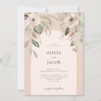 Elegant Boho Floral Wedding Invitation | Zazzle