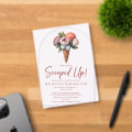 Elegant Boho Ice Cream Bridal Shower Acrylic Invitations | Zazzle