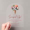 Elegant Boho Ice Cream Bridal Shower Acrylic Invitations | Zazzle