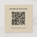 Elegant Boho Western Bull Cow Skull with QR Code Square Business Card ...