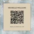 Elegant Boho Western Bull Cow Skull with QR Code Square Business Card ...