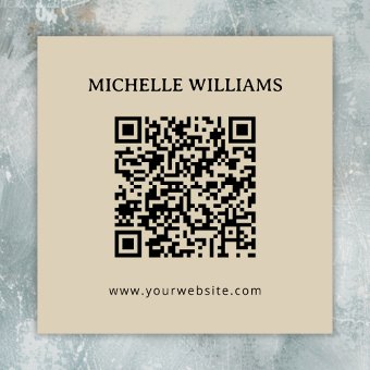 Elegant Boho Western Bull Cow Skull with QR Code Square Business Card ...