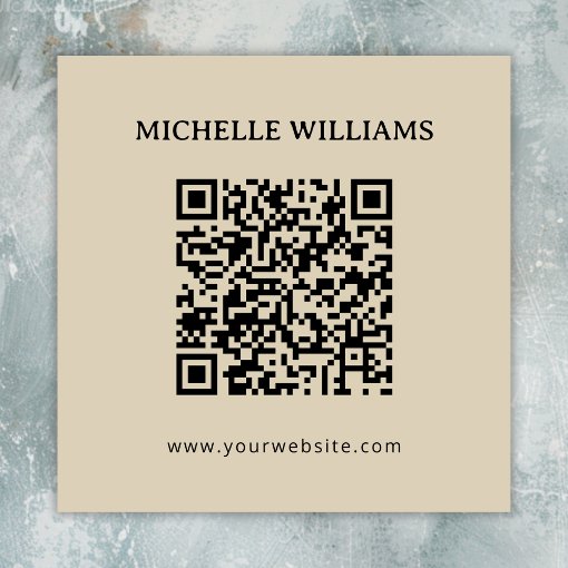 Elegant Boho Western Bull Cow Skull with QR Code Square Business Card ...