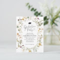 Elegant Boho Wildflower Floral Graduation Party Postcard | Zazzle