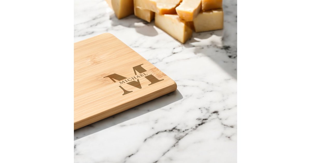 Elegant Bold Monogram Cutting Board | Zazzle