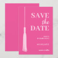 Elegant Bold Pink Grad Tassel Graduation Save The Date | Zazzle
