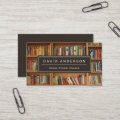 Elegant Bookstore Book Store Owner Bookshelf Business Card | Zazzle