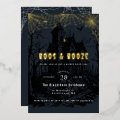 Elegant “Boos & Booze” Halloween party Foil Invitation | Zazzle