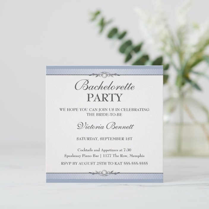 Elegant Border Bachelorette Party Invitation | Zazzle.com