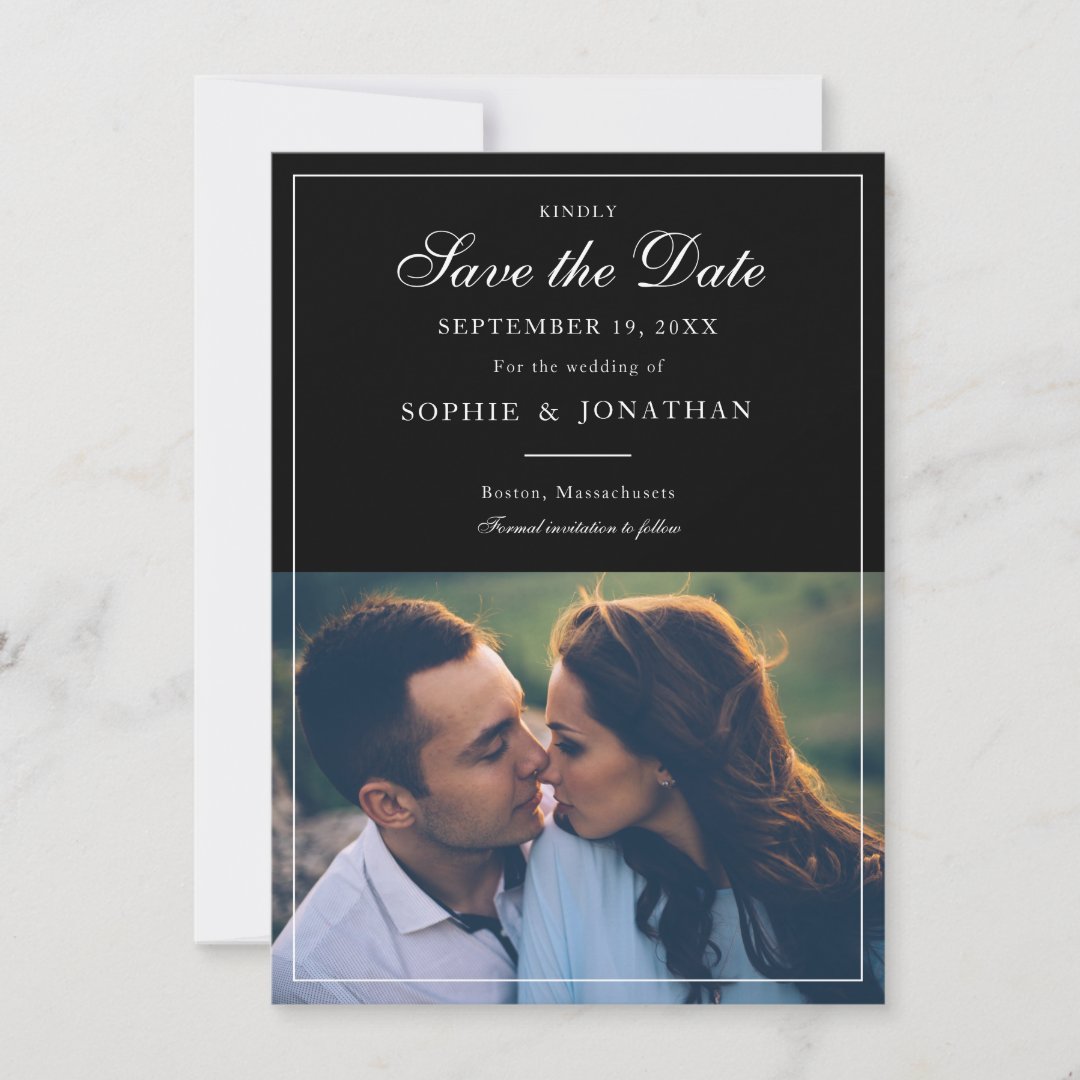 Elegant Border Save the Date | Zazzle