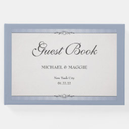 Elegant Border Wedding Guest Book | Zazzle