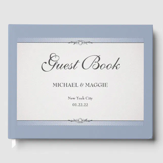 Elegant Border Wedding Guest Book | Zazzle