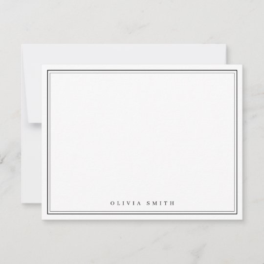 Elegant borders minimalist personalized Stationery Note Card | Zazzle.com